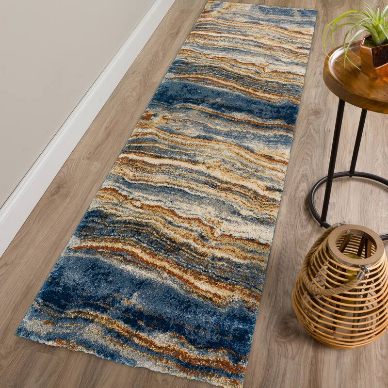 Addison Barkley Modern Blue Geo Rug - On Sale - Overstock - 33928231