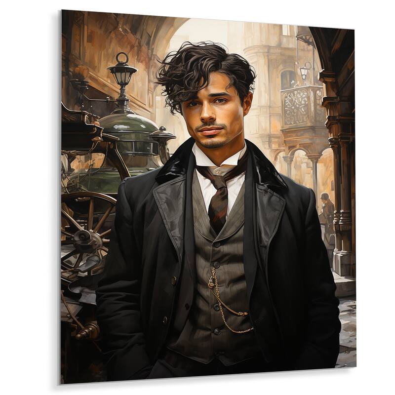 Designart "Fashion 1900S Progressive Portrait II" Fashion Metal Wall ...