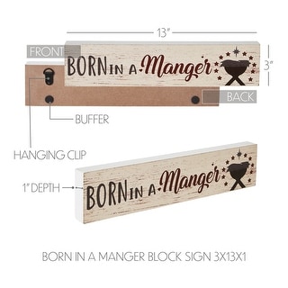 Born In A Manger Block Sign 3x13 - Bed Bath & Beyond - 42883664