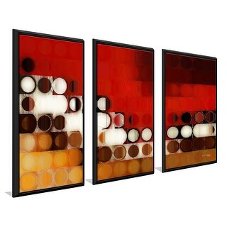 "Circles and Squares 17 IK" Print on Floating Canvas Set of 3 - Bed ...