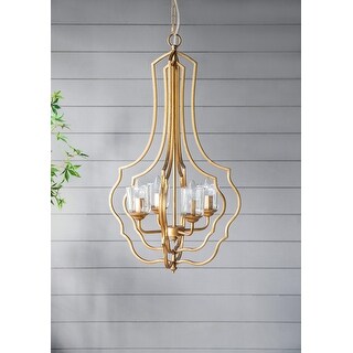 4-Light Metal Chandelier, Hanging Light Fixture with Adjustable Chain ...