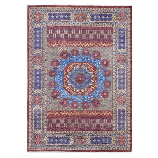 Shahbanu Rugs Red Hand Knotted Mamluk Design Vegetable Dyes Thick and ...