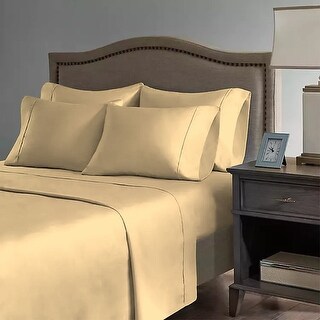 2200 Count 6 Pc Premium Bamboo Deep Pocket Twin Sheet Butter - Bed Bath ...