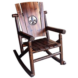 Char-log Outdoor Rocker With Fleur De Lis Medallion Brown - Bed Bath ...