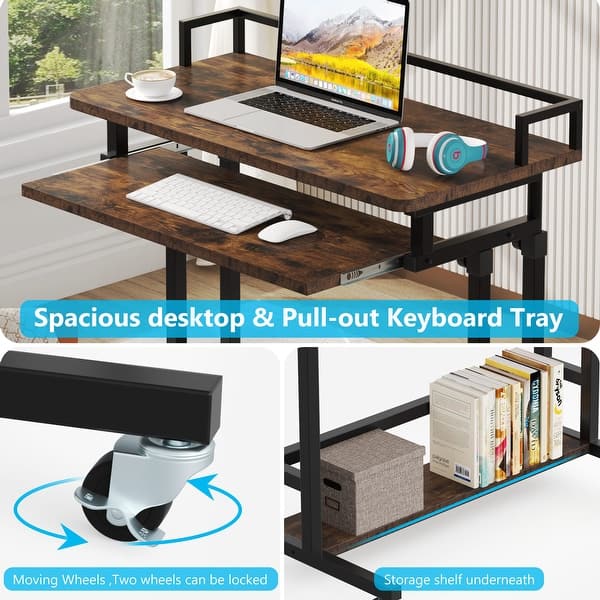 Portable Standing Desk , Adjustable Height Couch Table with Keyboard ...