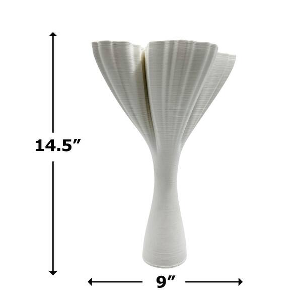 15 Inch Tall White Ceramic Abstract Vase in White - Bed Bath & Beyond ...