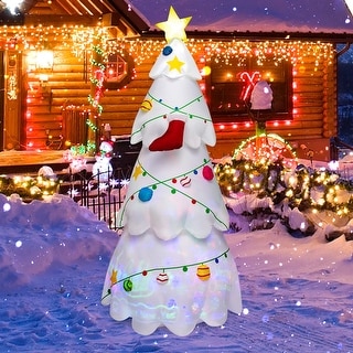 8FT Inflatable Christmas Tree Blow up Holiday Decoration w/ LED Light ...
