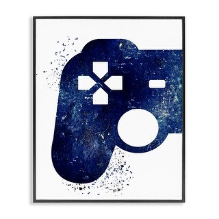 Stupell Distressed Controller Outline Framed Giclee Art Design By Kim ...