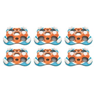 Bestway 101-Inch Rapid Rider 4-Person Floating Island Raft w/ Coolers ...