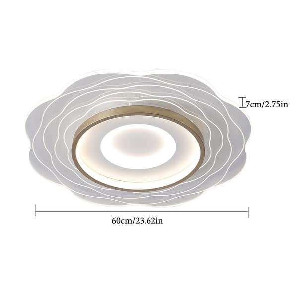 Waves Flush Mount LED Ceiling Light Dimmable with Remote Control - Bed ...