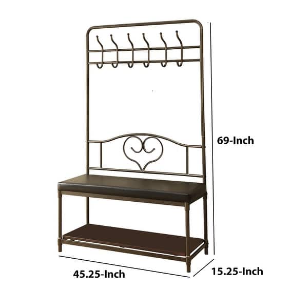 Black Metal Hall Tree With Additional Shelf - Bed Bath & Beyond - 19973196