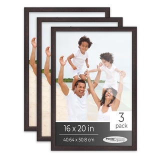 16x20 Rustic Brown Picture Frame Set Pack of 3 16x20 Wood Picture ...