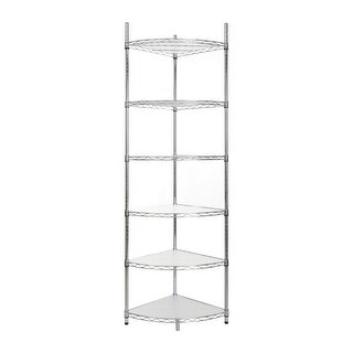 6 Tier Shelf Corner Wire Shelf Rack Free Standing Storage Chrome Rack ...