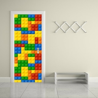 Walplus Building Blocks Door Mural Decal Peel and Stick Sticker 35x79 ...