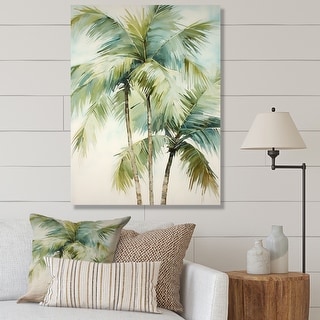 Designart "Green Minimalims Palm Trees I" Palms & Palm Trees Canvas ...