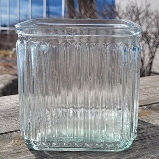 Ribbed Pattern Cube Shaped Vase - Bed Bath & Beyond - 42263359