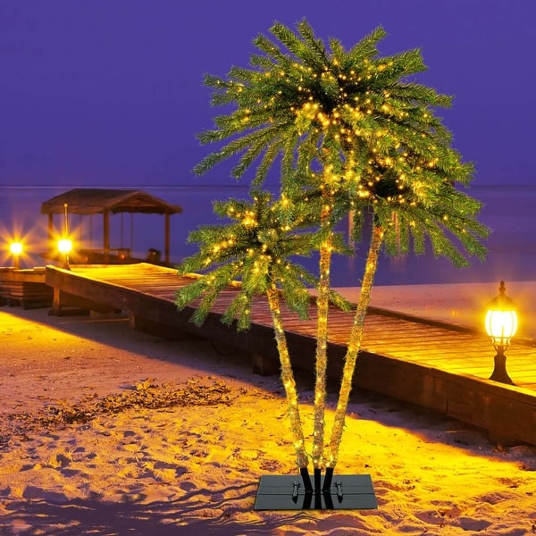 palm tree trunk lights