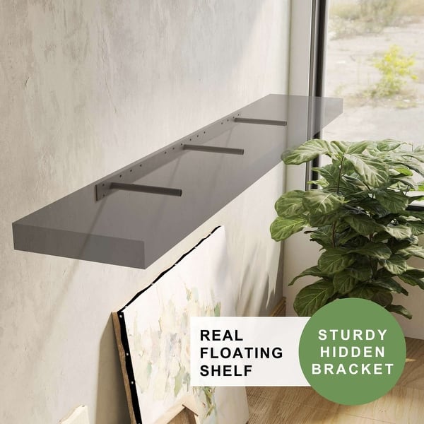 thin black floating shelf