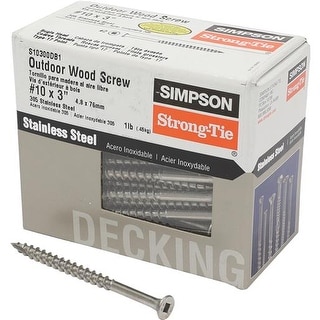 Simpson Strong-Tie 1Lb Ss 10X3 Deck Screw S10300DB1 Unit: BOX Contains ...
