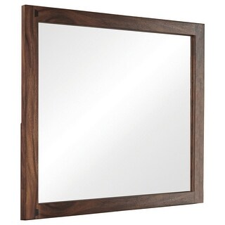 44 Inch Rectangular Wood Frame Mirror, Brown - Bed Bath & Beyond - 31959791