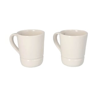 Set of 2 White Ceramic Drip Catching Mug Durable Beverage Serving Cup ...