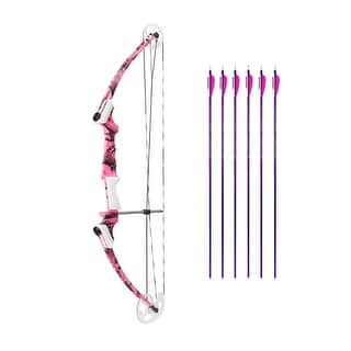Genesis Archery Original Compound Bow (Right Hand, Pink Camo) with 6 ...