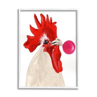 Stupell Rooster Blowing Bubblegum Framed Giclee Art Design by Coco de ...