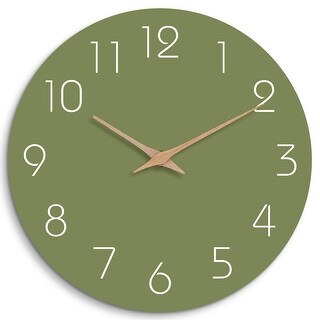 Modern Wall Clock - Silent Non-Ticking 14 Inch Wall Clocks Battery ...