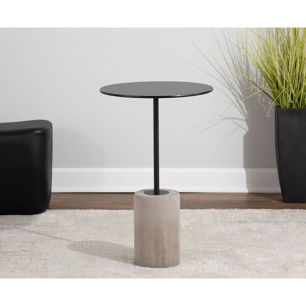 Carbon Loft Symbol Side Table with Concrete Base Glass Top Bed Bath Beyond 33307915