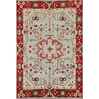 Light Blue Heriz Serapi Oriental Area Rug Hand-knotted Wool Carpet - 7 ...