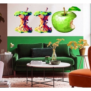 Apples Polygonal Wall decal, Apple Polygon Modern Kitchen Decor ...