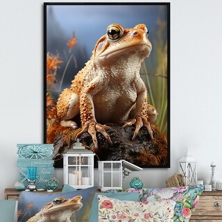 Designart "Classic Frog Portrait " Frogs & Toads Framed Wall Art Prints ...