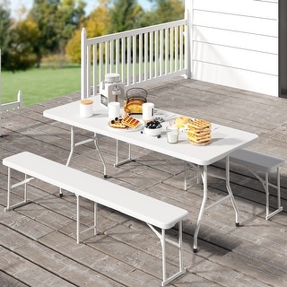 6FT 8-Person Outdoor Picnic Dining Set - Bed Bath & Beyond - 37404450