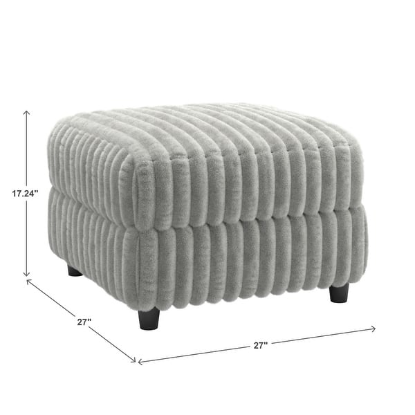 Veyron Furry Channel Fabric Down-filled Ottoman by iNSPIRE Q Modern ...