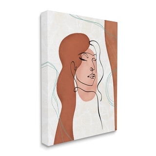 Stupell Organic Female Portrait Abstract Linework Canvas Wall Art - Bed ...