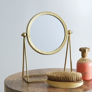 Mini Gold Tabletop Mirror - 8''W x 3undefined''D x 9undefined''H - On ...