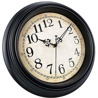 Retro Wall Clock, 12'' Non Ticking Classic Silent Wall Clocks - Bed ...