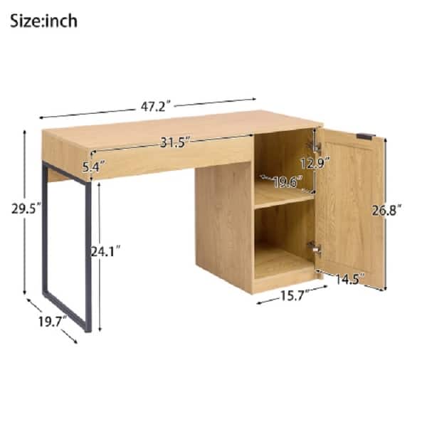 47undefined Wicker Computer Desk, Work Desk, Office Desk, Writing PC ...