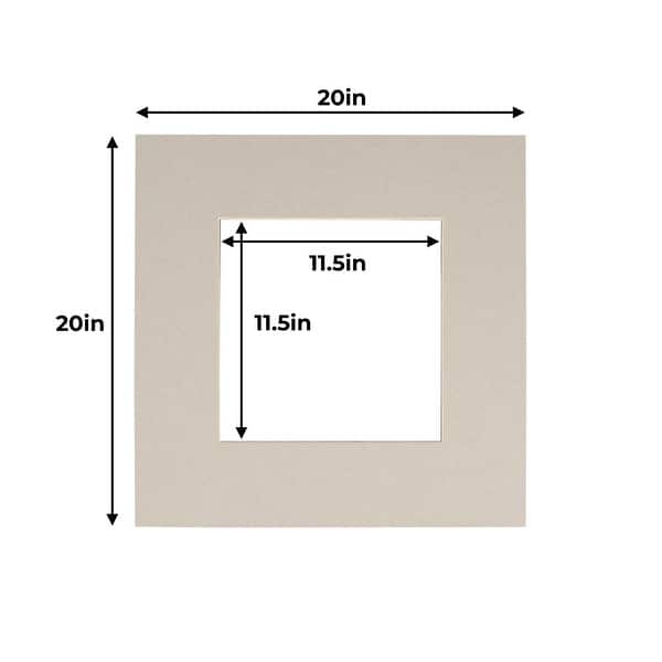 20x20 Mat for 12x12 Photo - Taupe Beige Matboard for Frames Measuring ...