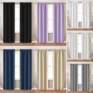 2.5 Inch Rod Pocket Blackout Curtains 2 Panels 52x96 Inch - Bed Bath ...