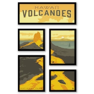 Americanflat Hawaiian Volcanoes National Park 5 Piece Grid Wall Art ...