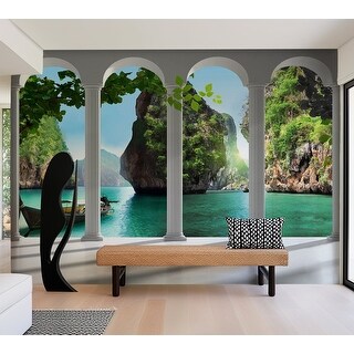 Peel & Stick Landscape Wall Mural - On The Terrace - Bed Bath & Beyond ...