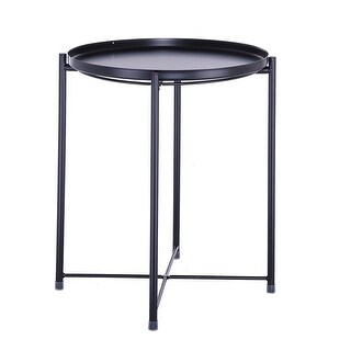 Side Table Round Metal, Outdoor Side Table Indoor Accent Table Round ...