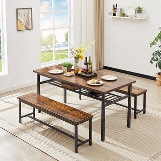 3-Piece Kitchen Table with 2 Benches - Bed Bath & Beyond - 38263212
