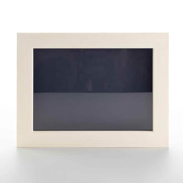 White Wash 30x30 Wood Shadow Box with Navy Acid-Free Backing - With 5/8 ...