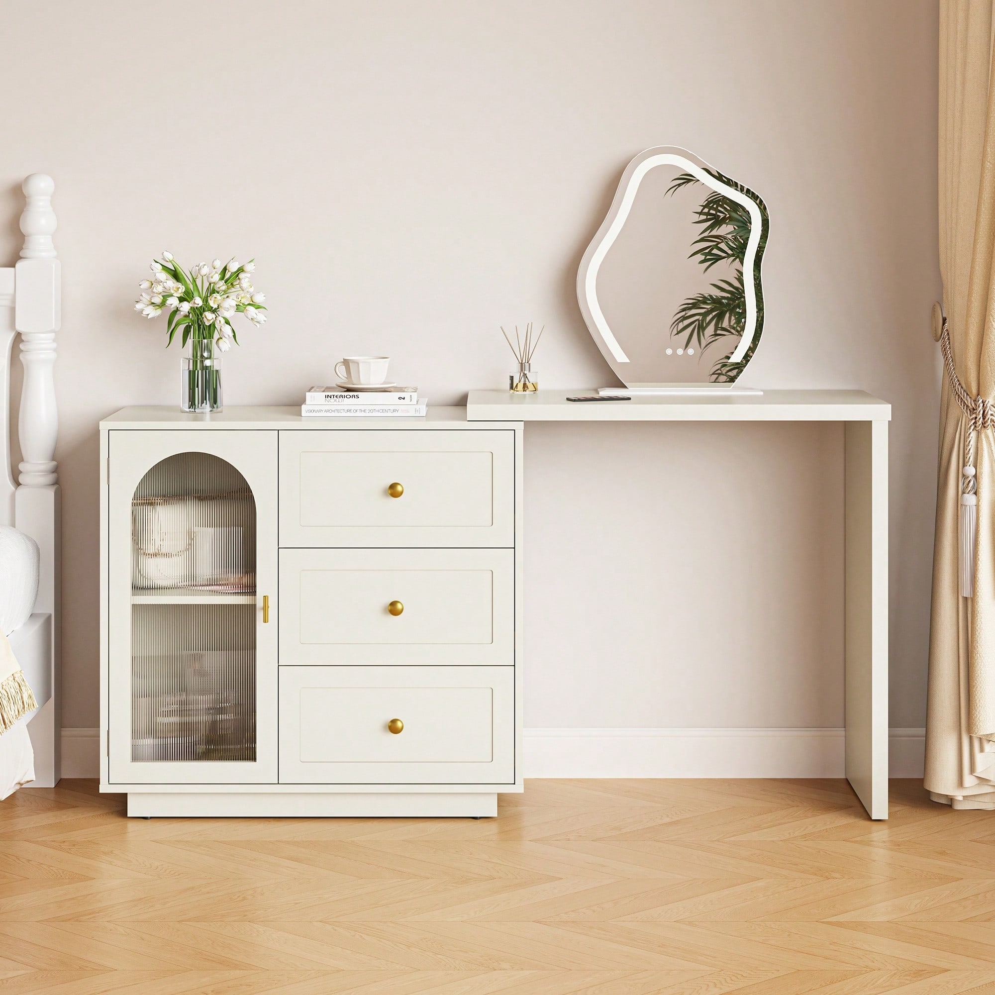 corner vanity table no mirror