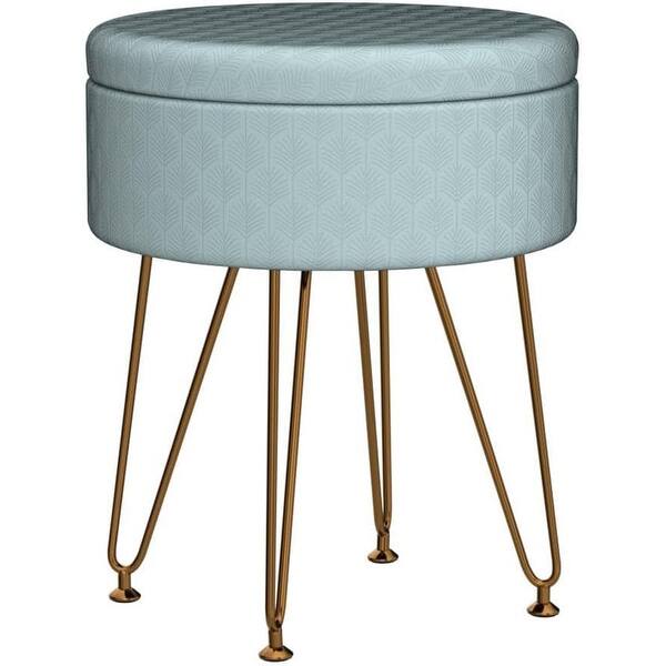 Foot Stool Storage with Removable Lid Round Sofa Stools Foot - Green ...