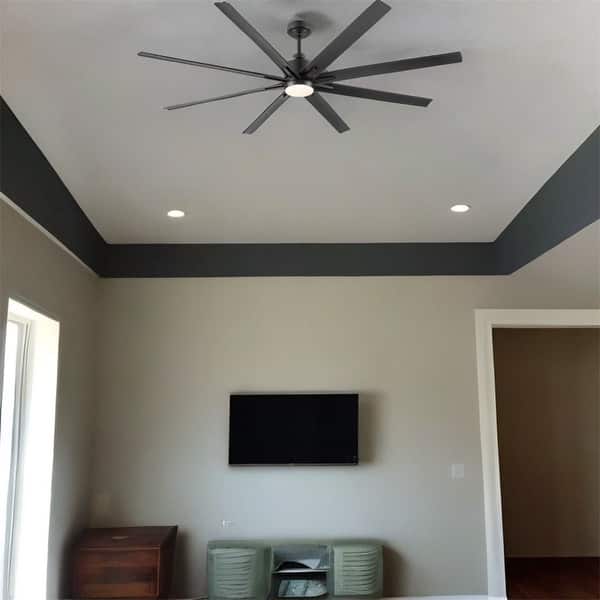 72"Integrated LED Light Ceiling Fan with ABS Blade and Remote Control ...