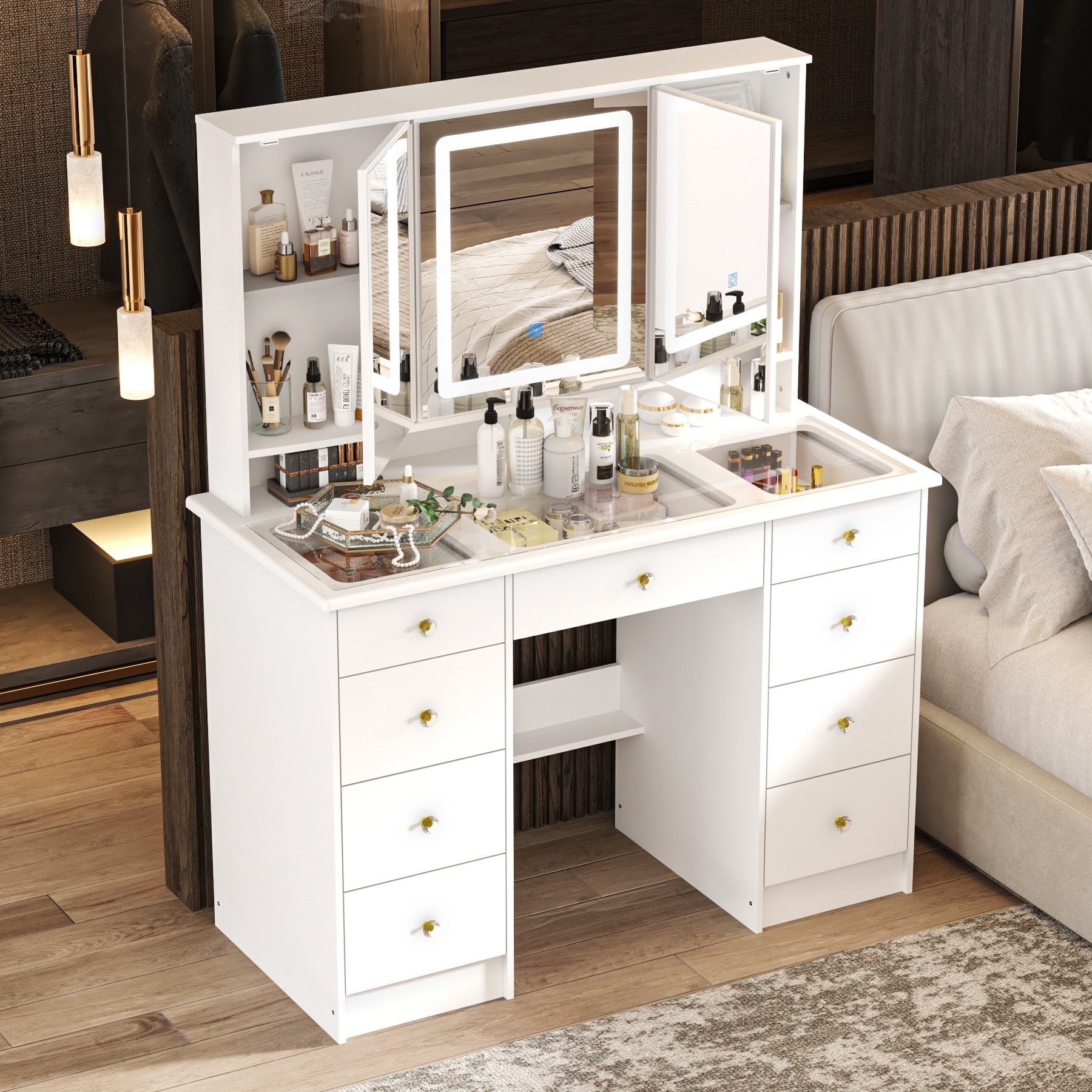 Cheap white makeup vanity store