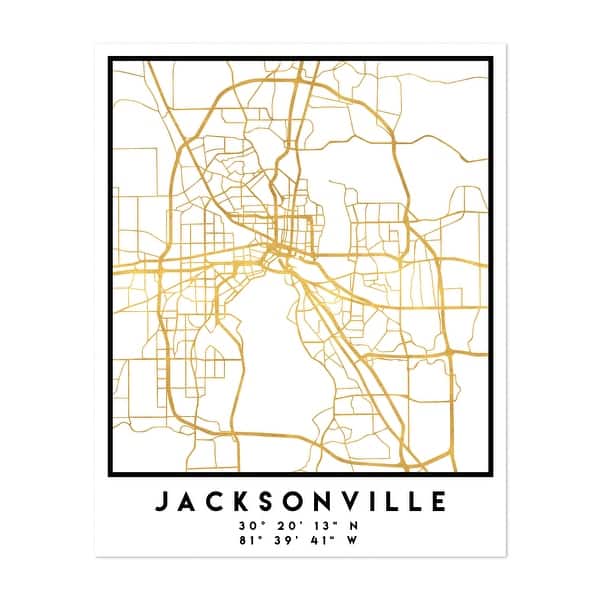 Jacksonville Florida Jacksonville Street Map Maps Art Print/Poster ...